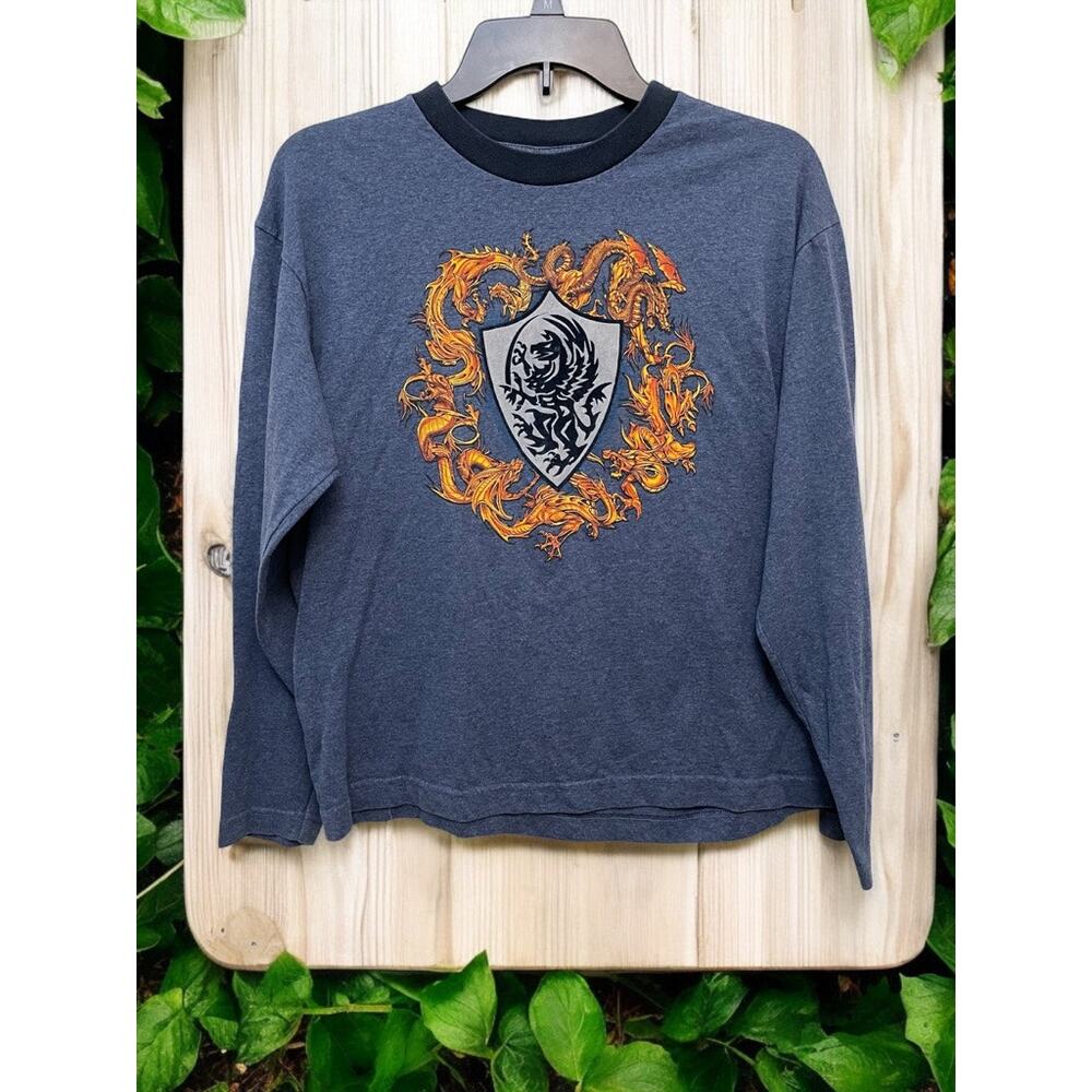 Fire Dragon Gryphon Heraldry Coat Of Arms Long Sleeve… - Gem